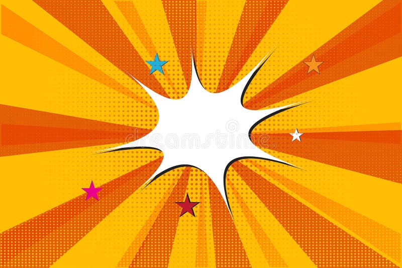 Comic Style Sun Rays Background with Speed Line Ands Halftone Effects ...