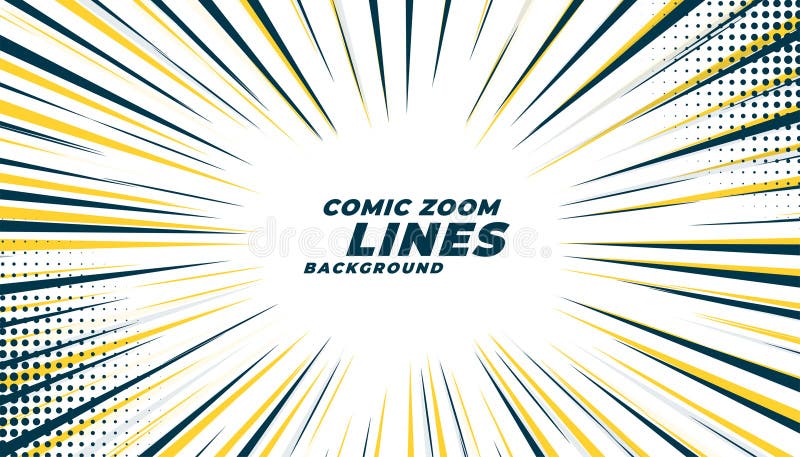 Comic Style Sunburst Zoom Lines Motion Banner Design Stock Vector ...