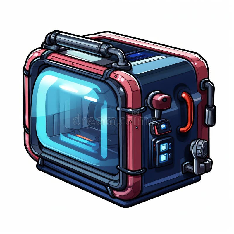 Comic Style Teleportation Device Sprite - 2d Side View Stock ...