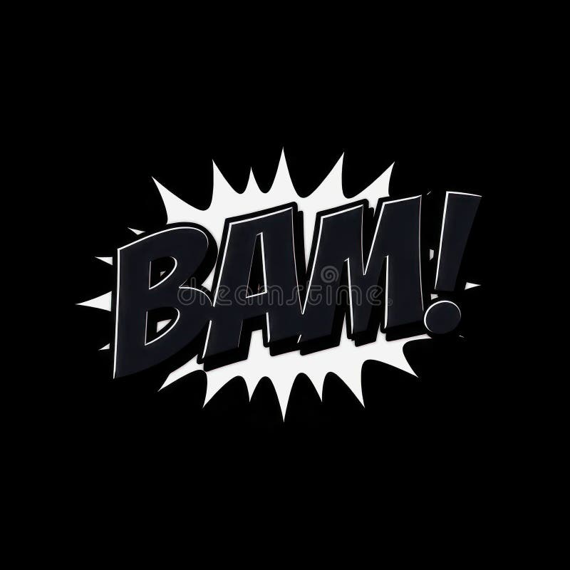 Comic Style Text with BAM in Bold Design Against a Dark Background ...