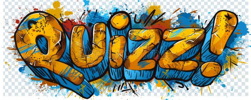 Comic-style Text Displaying the Word Quizz in Vibrant Colors and ...