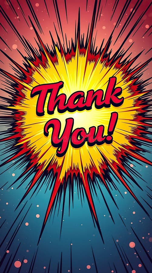 Comic Style Thank You Message with Vibrant Explosion Design Stock ...
