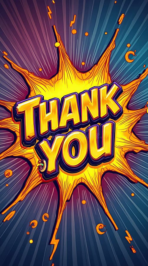 Comic Style Thank You Message with Vibrant Explosion Design Stock ...