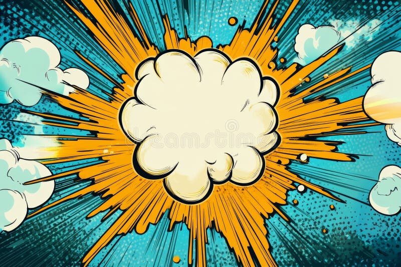 Comic Style Yellow, Blue Burst Background Illustration Stock Image ...