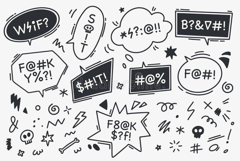 Comic Swear Speech Bubbles, Bad Word, Curse Clouds Stock Vector ...