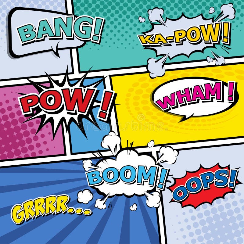 Comic book elements stock vector. Illustration of color - 10646584