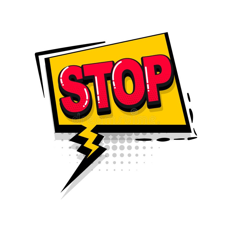 Stop Comic Text Stock Illustrations – 542 Stop Comic Text Stock ...