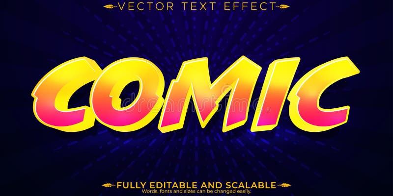 Comic Text Effect, Editable Cartoon and Pop Art Text Style Stock Vector ...