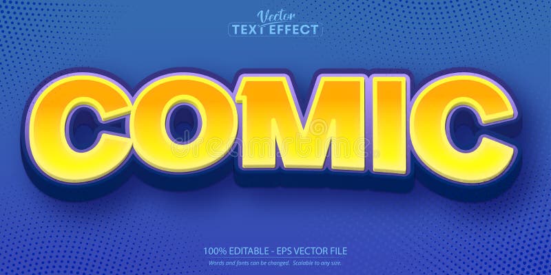 Comic Text Effect, Editable Cartoon Text Style Stock Vector ...