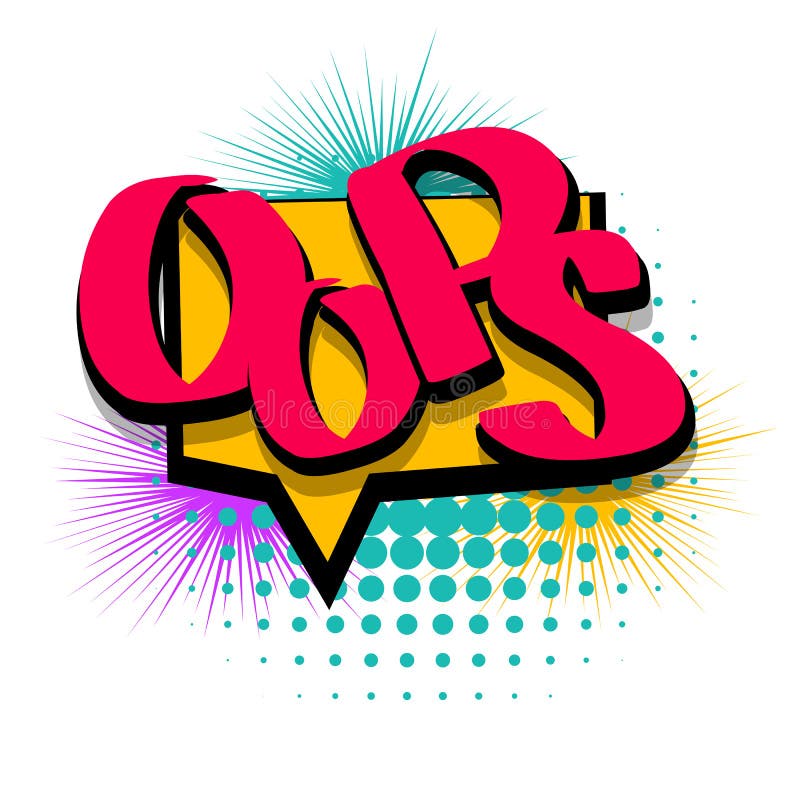 Comic Text Speech Bubble Ops, Splash Stock Vector - Illustration of ...