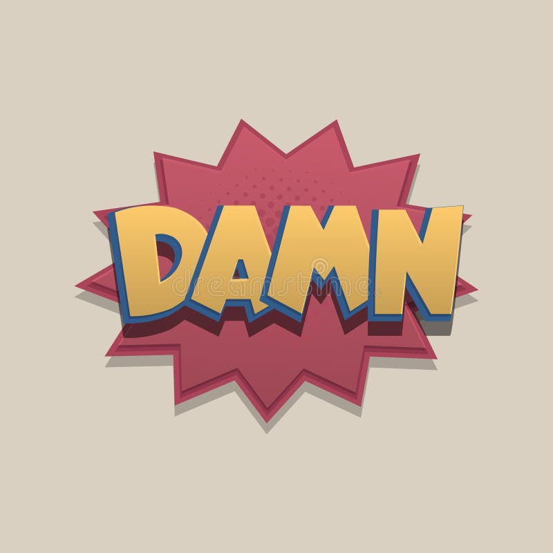 Damn Speech Bubble Pop Art Comic Text Stock Vector - Illustration of ...