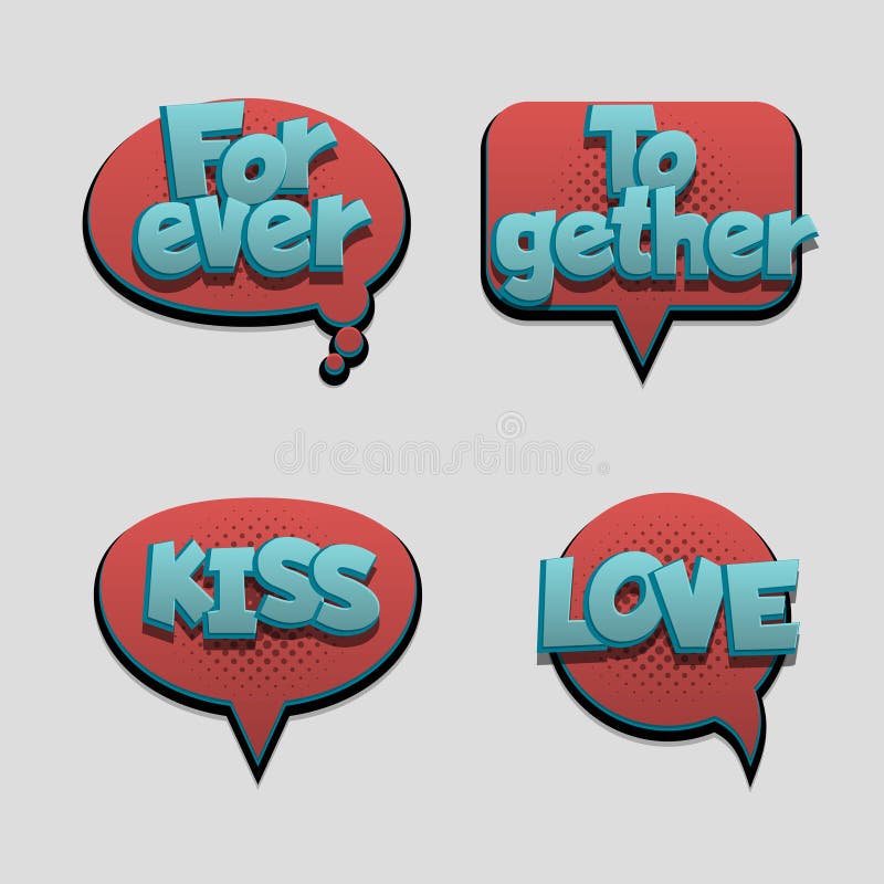 Comic Text Speech Bubble Pop Art Design Stock Vector - Illustration of ...