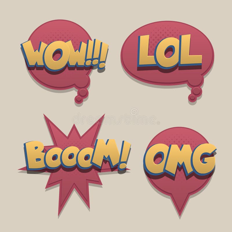 Comic Text Speech Bubble Pop Art Design Stock Vector - Illustration of ...