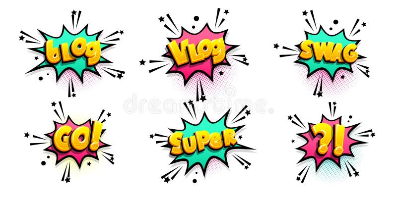 Comic Text Speech Bubble Pop Art Style Stock Vector - Illustration of ...
