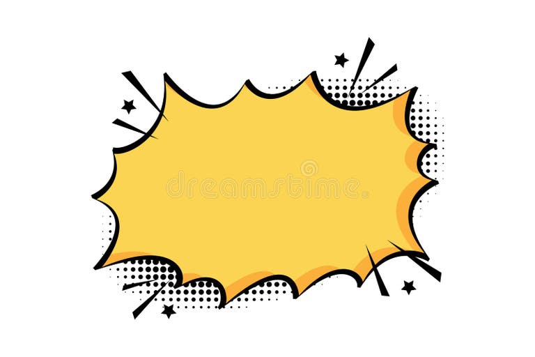 Comic Text Speech Chat Bubble Explosion Pop Art Style. Starburst Comic ...