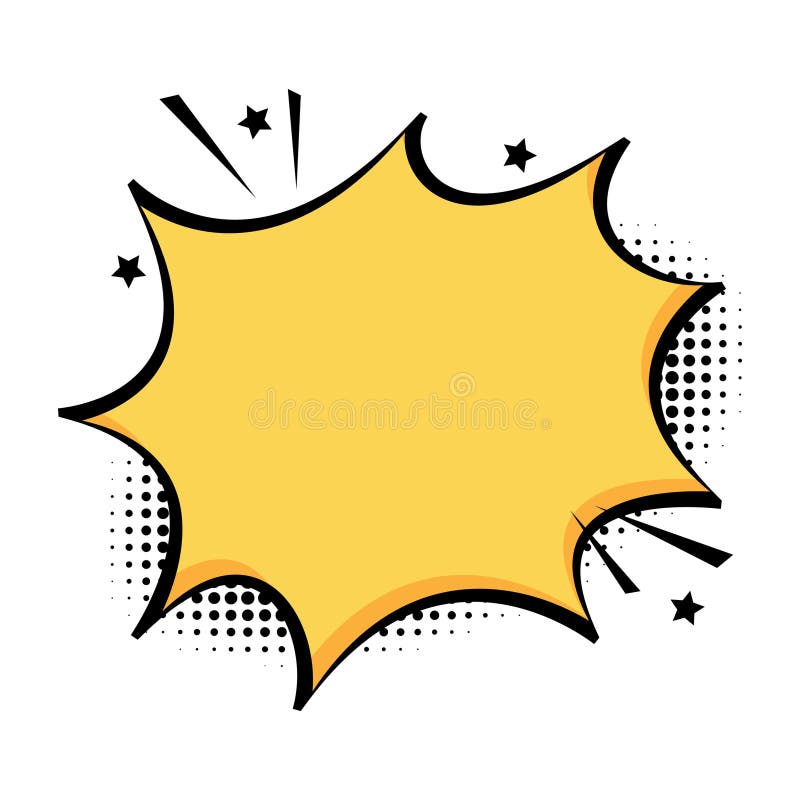 Comic Text Speech Chat Bubble Explosion Pop Art Style. Starburst Comic ...