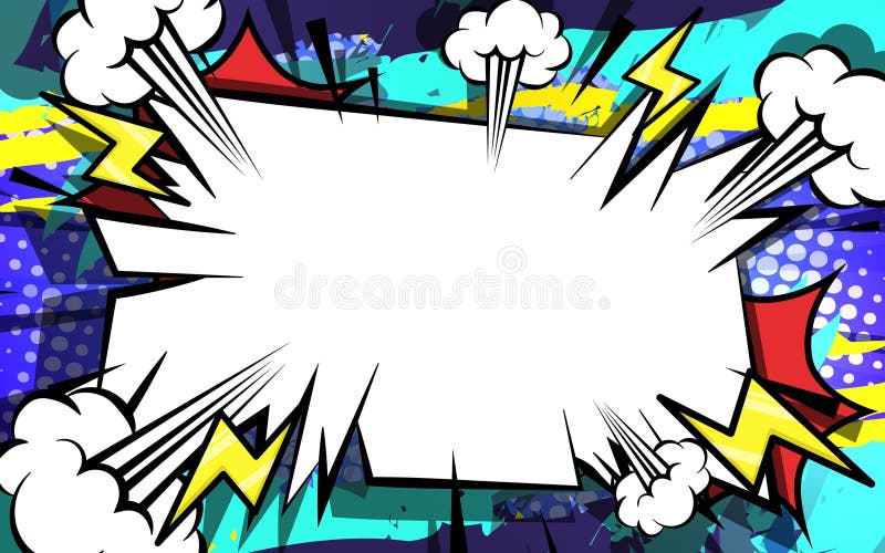 Comic Cover Design with Vector Abstract Background Stock Illustration ...
