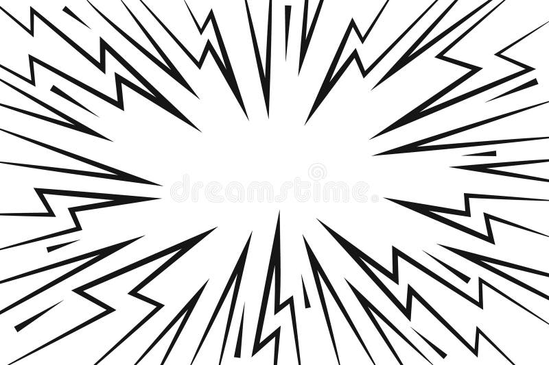 Comic Thunder Effect on White Background. Cartoon Lightning and Flash ...