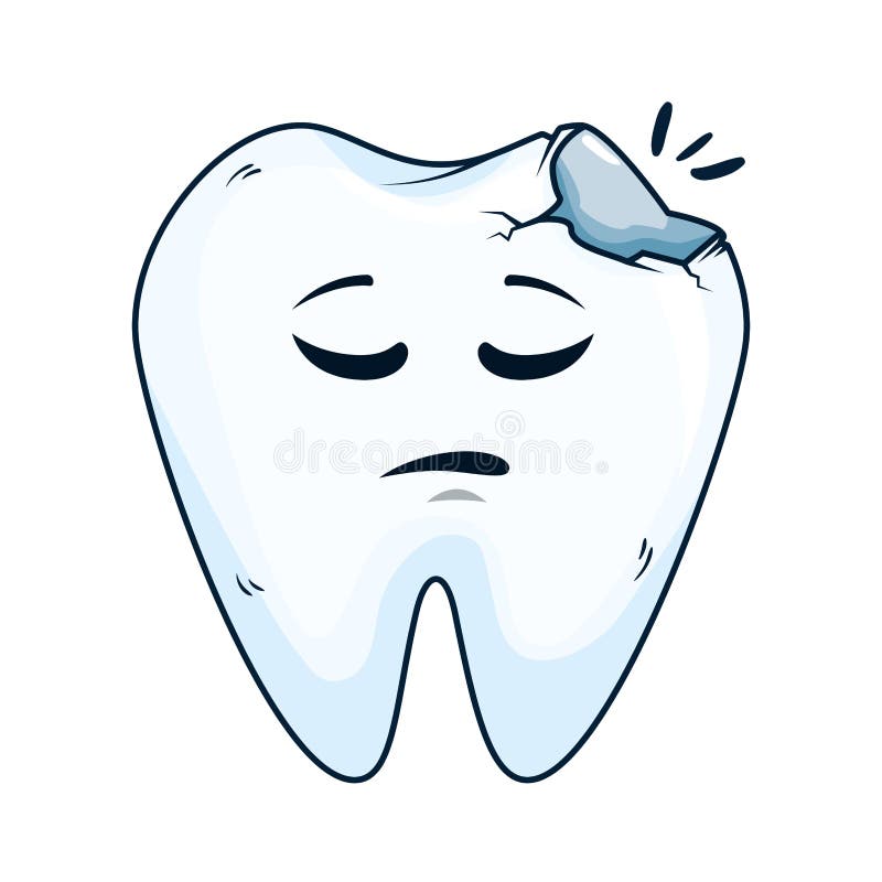 Comic Tooth Broken Kawaii Character Stock Vector - Illustration of ...