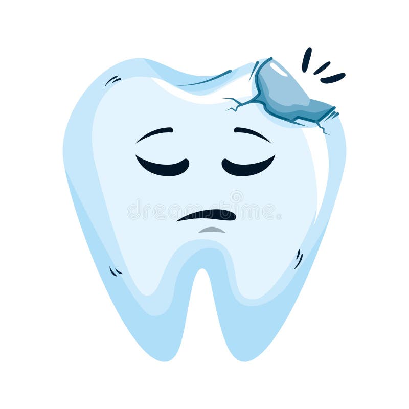 Comic Tooth Broken Kawaii Character Stock Vector - Illustration of face ...