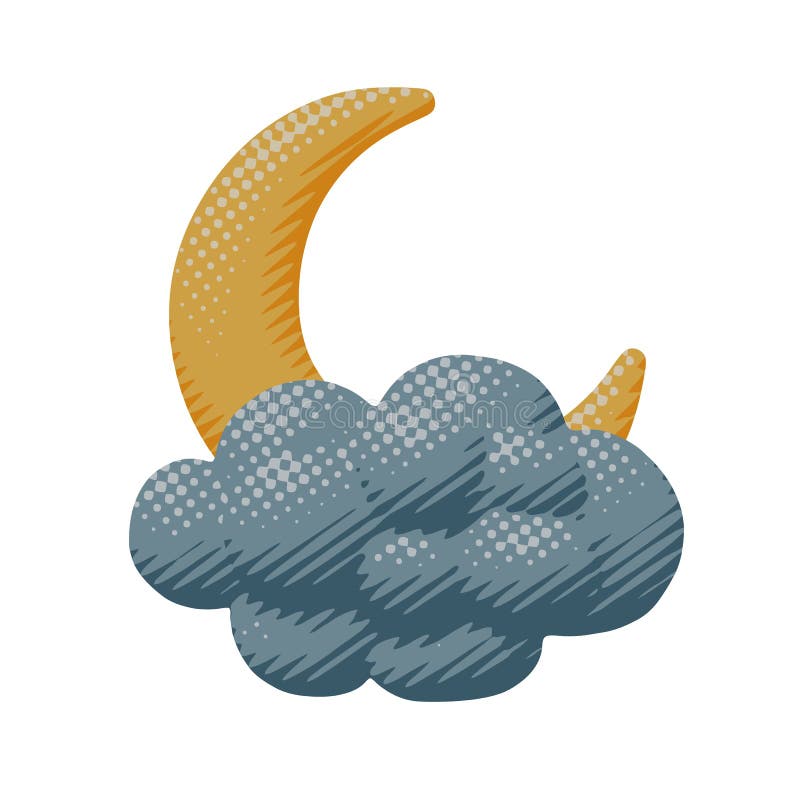 Comic Vector Night Orange Moon Illustration Idea Stock Vector ...