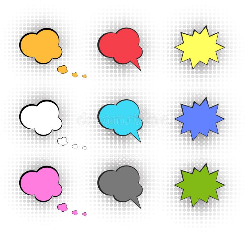 Comic vector speech box stock vector. Illustration of cloud - 124476259