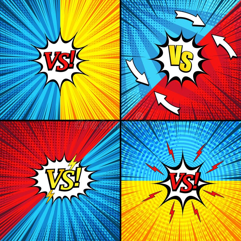 Comic Versus Backgrounds Collection Stock Vector - Illustration of ...