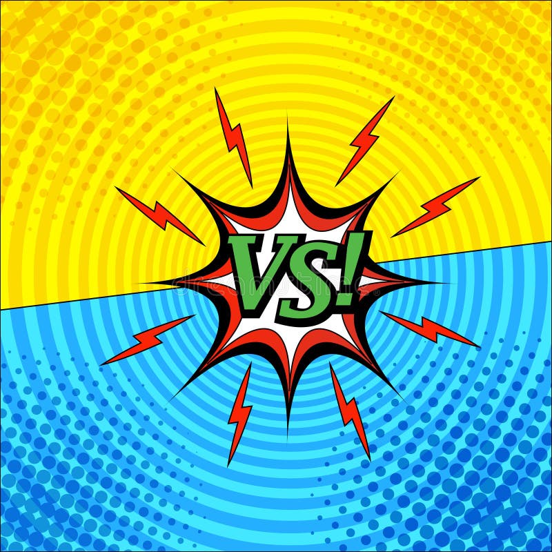 Comic versus template stock vector. Illustration of design - 106959736