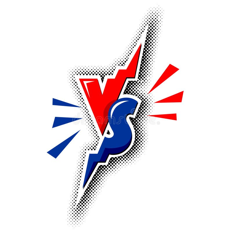 Comic VS or Versus Lightning Boom Stock Vector - Illustration of battle ...