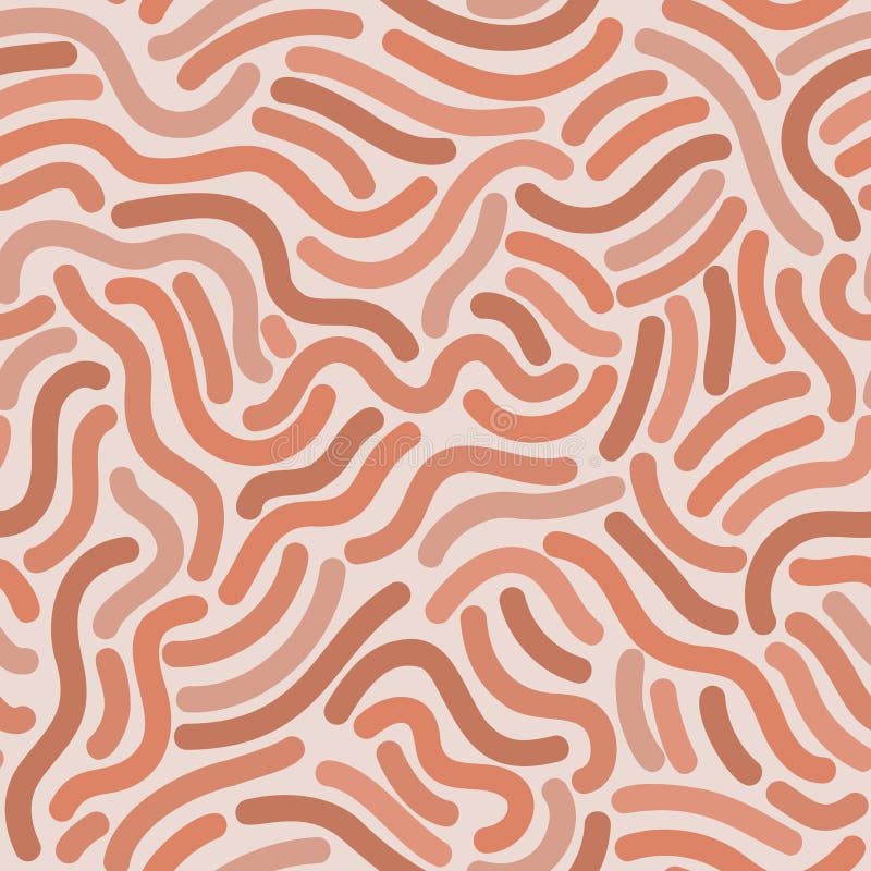 Curved Waved Stripes, Lines Seamless Pattern. Marine Minimal Line ...