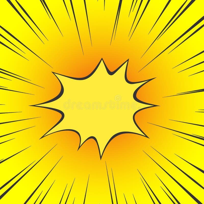 Comic Yellow. Explosion Flash, Radial Line. Illustration Of A Superhero ...