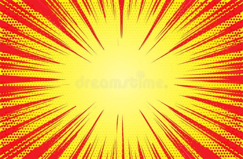 Comic Yellow Sun Rays Background Pop Art Retro Vector Illustration ...