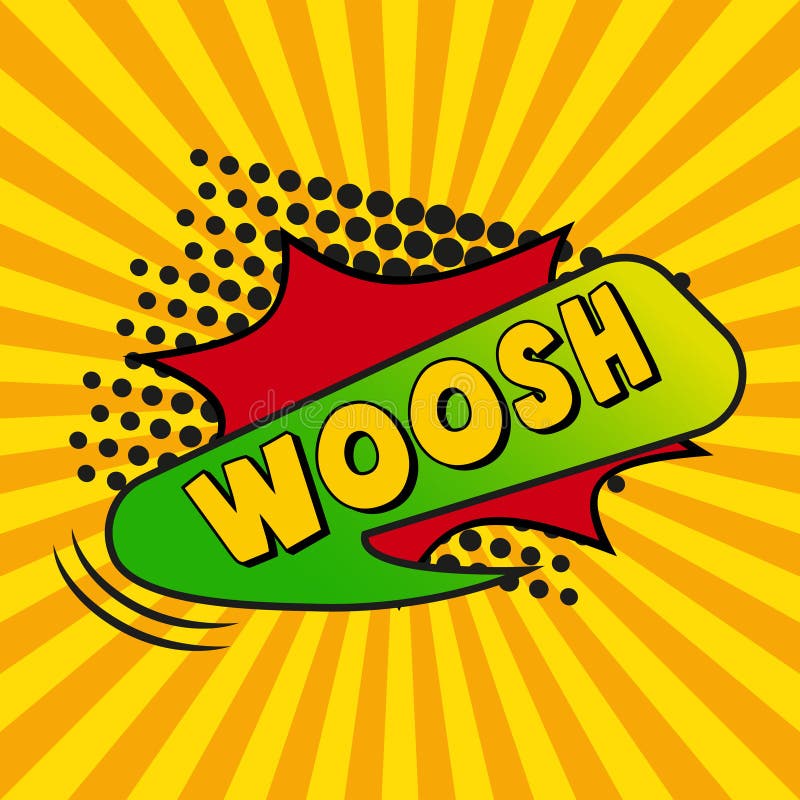 Comic Zoom Inscription WOOSH on a Colored Background - Vector Stock ...