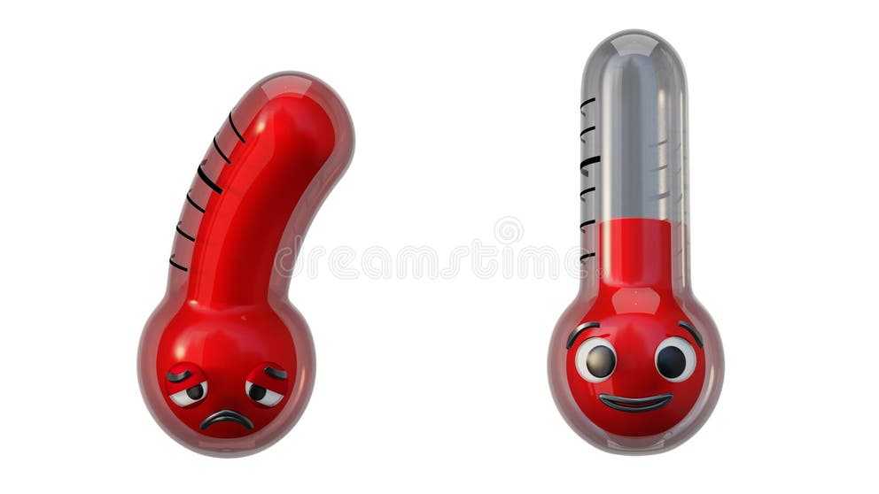 Healthy and Sick Thermometer Stock Image - Illustration of render, sick ...