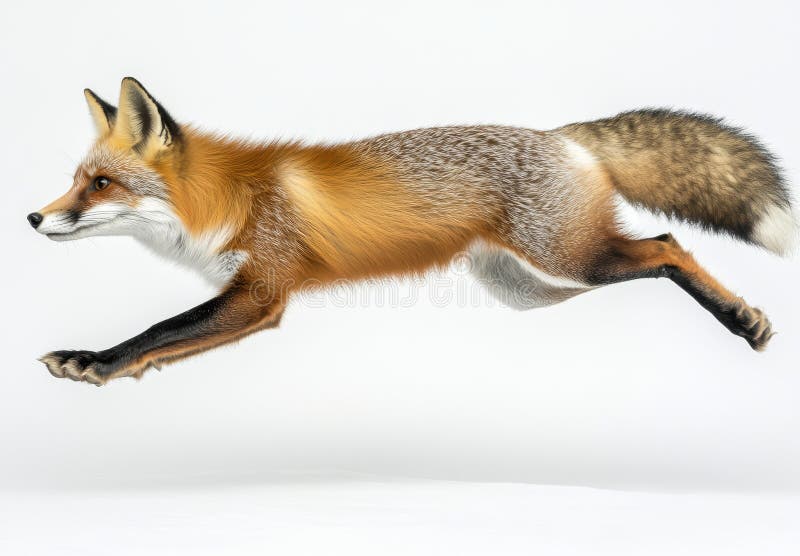A Comical Fox, Illustrated in Full Figure, is Seen Jumping through the ...