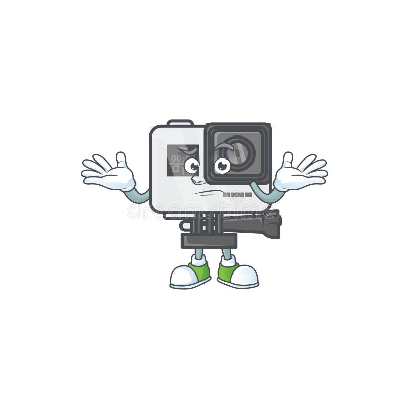 A Comical Grinning Action Camera Cartoon Design Style Stock Vector ...