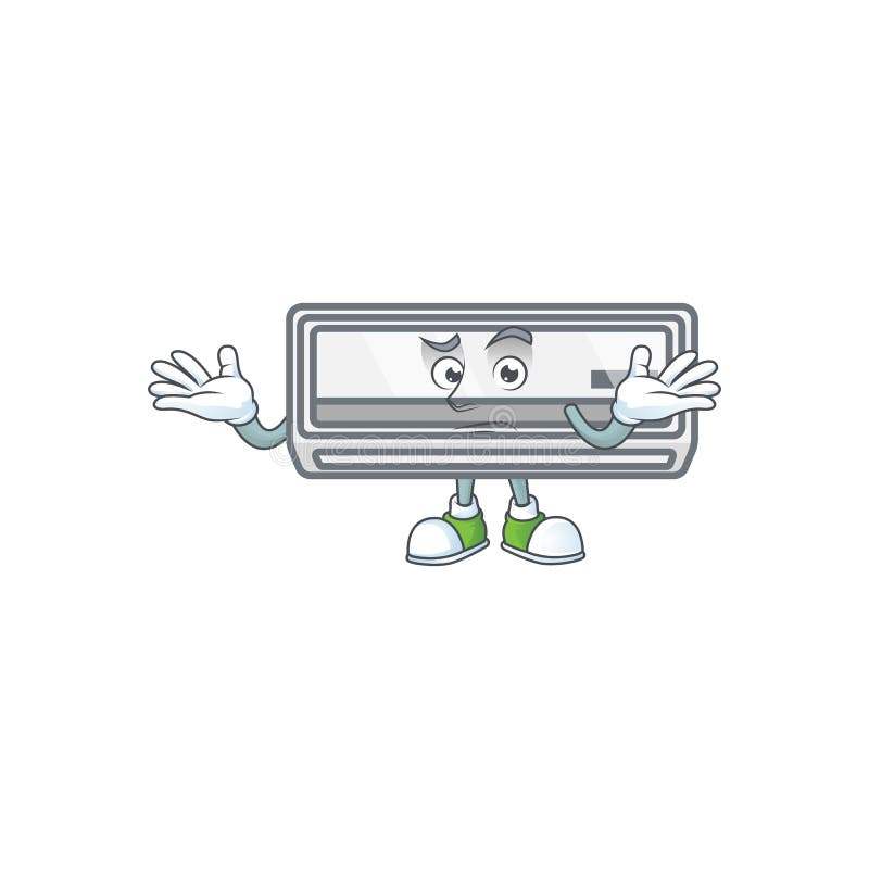 A Comical Grinning Air Conditioner Cartoon Design Style Stock Vector ...