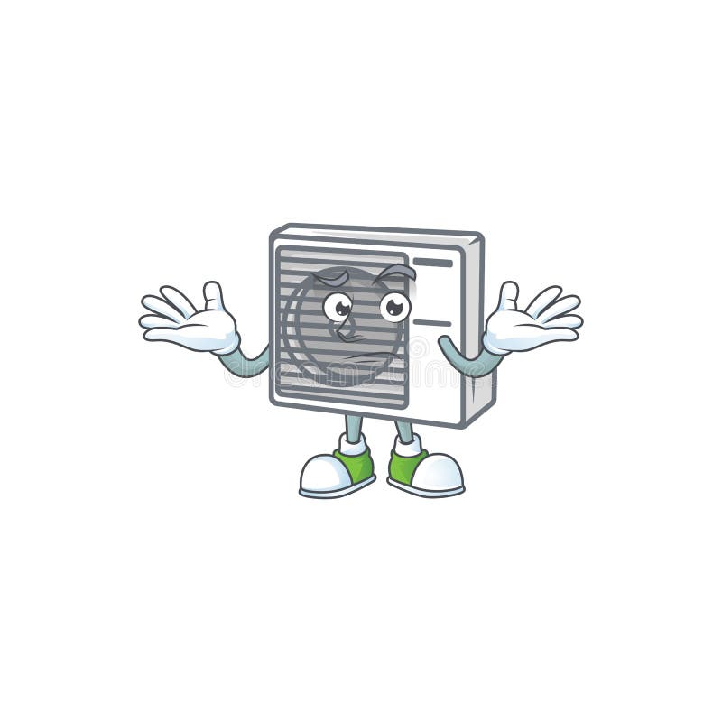 Air Conditioner Cartoon Character in a Chef Dress and White Hat Stock ...