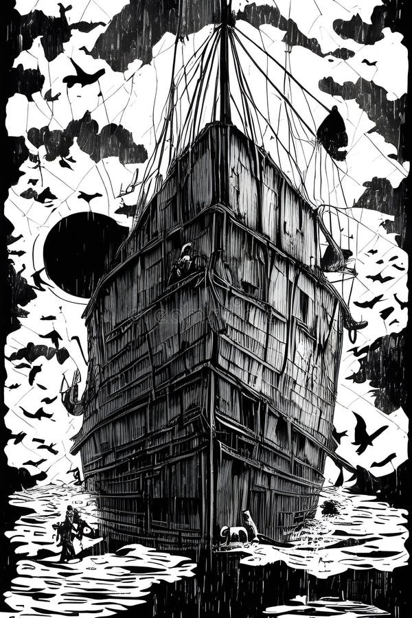 Comical Image of a Whimsical Noah S Ark Overflowing with Animals and ...