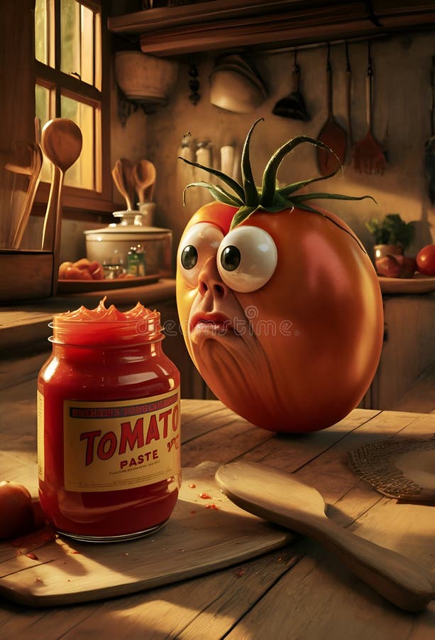 Comical and Surreal Image of a Tomato, Looking with Expression on ...