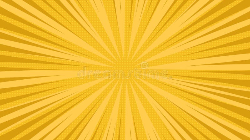 Yellow Comic Book Page Background in Pop Art Style with Empty Space ...