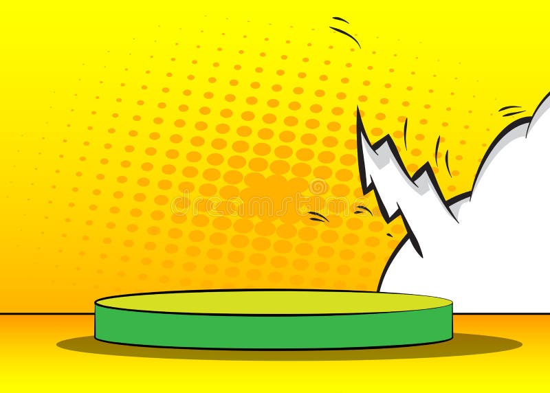Comics Abstract Product Podium Stage. Comic Book Scene Pedestal or ...