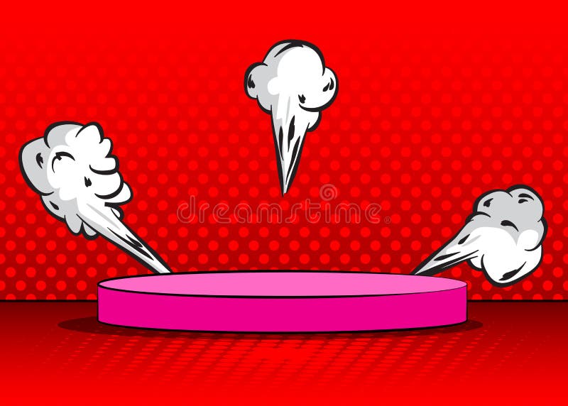 Comics Abstract Product Podium Stage. Comic Book Scene Pedestal or ...