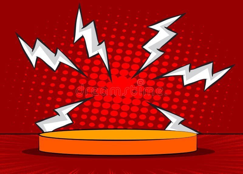 Comics Abstract Product Podium Stage. Comic Book Scene Pedestal or ...