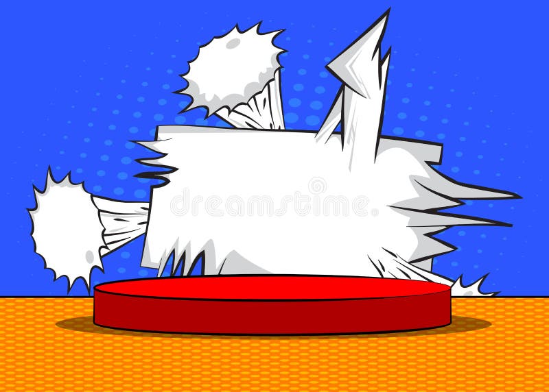 Comics Abstract Product Podium Stage. Comic Book Scene Pedestal or ...