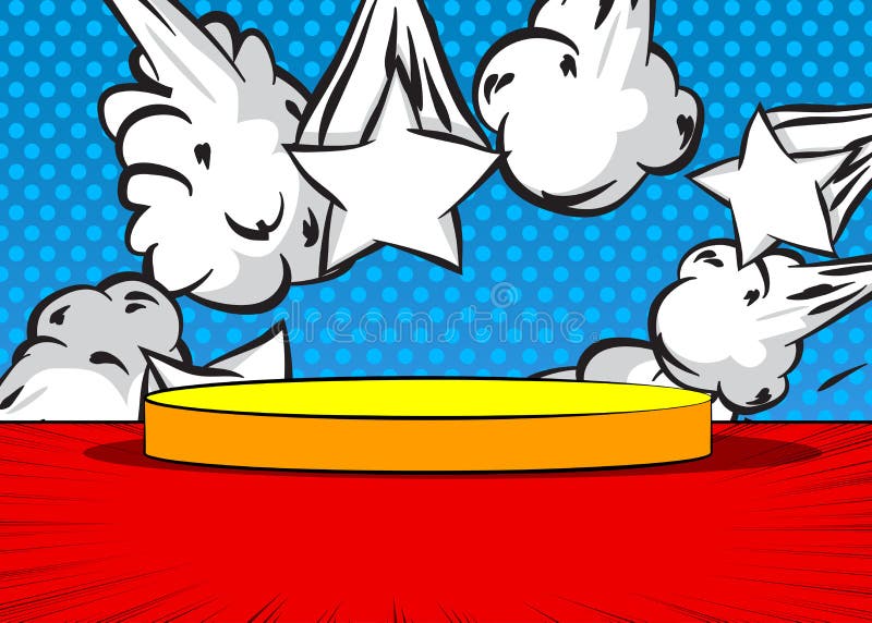 Comics Abstract Product Podium Stage. Comic Book Scene Pedestal or ...