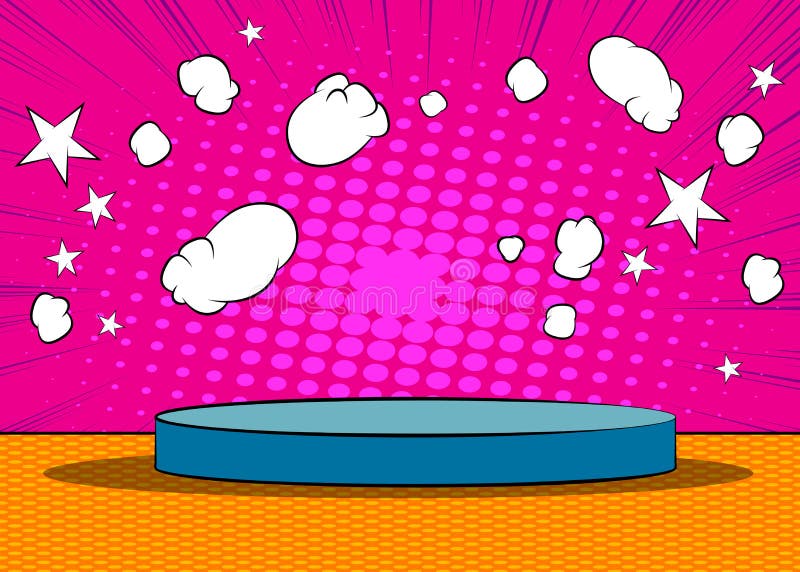 Comics Abstract Product Podium Stage. Comic Book Scene Pedestal or ...
