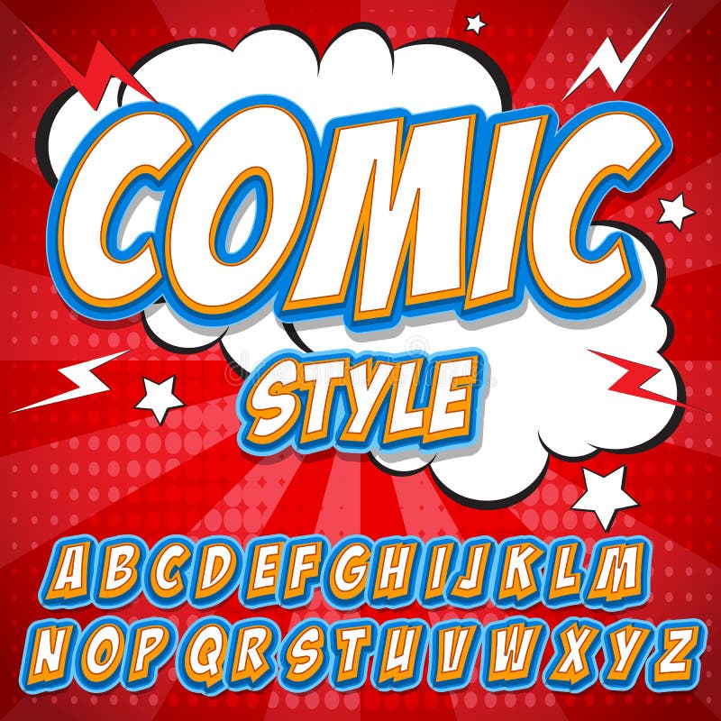 Comics Alphabet. Comics Alphabet Vector. Comics Alphabet Art. Comics ...