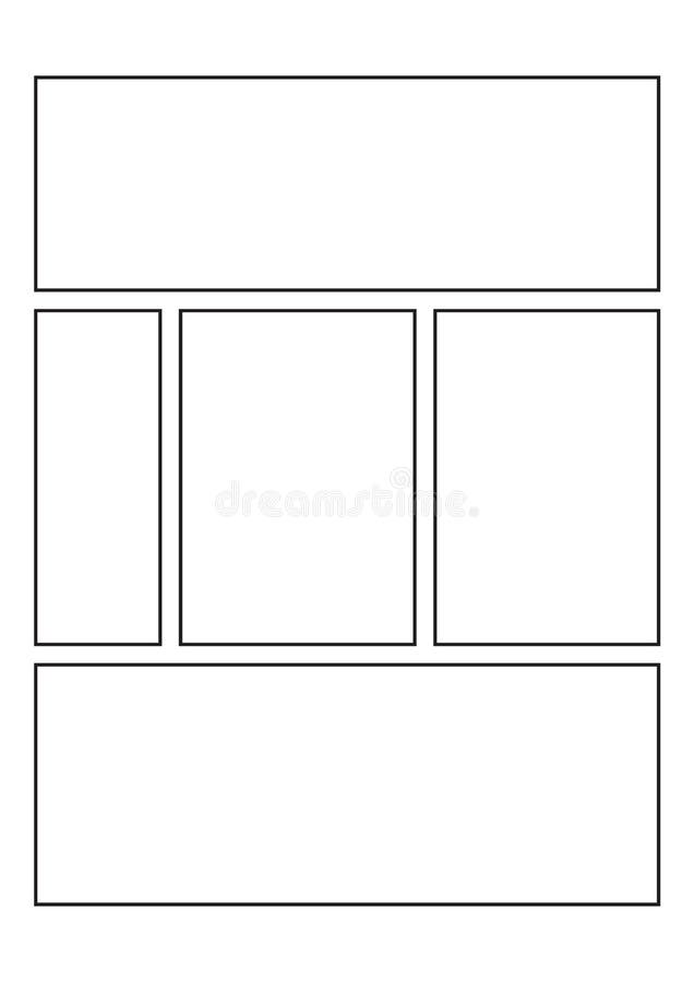 Comics Blank Layout Template Background Stock Vector - Illustration of ...