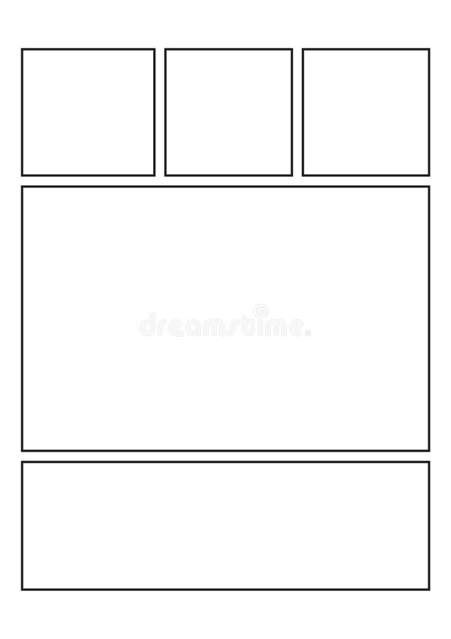 Comics Blank Layout Template Background. Vector Illustration Stock ...